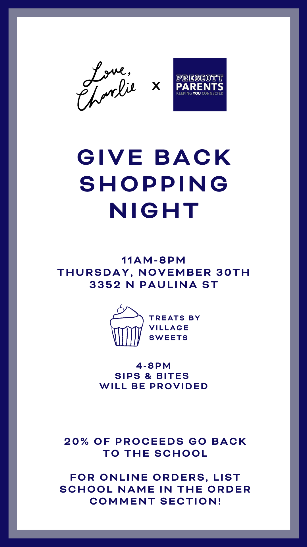 Love, Charlie x Prescott Give Back Night – Prescott Parents